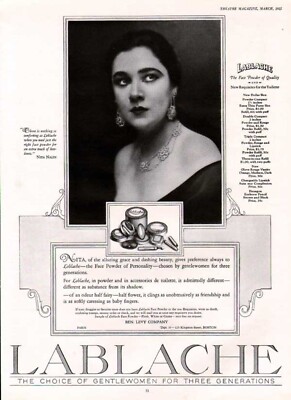 1925 LABLACHE BEAUTY MAKEUP NITA NALDI FILM ACTRESS PERFUME COSMETIC AD ...