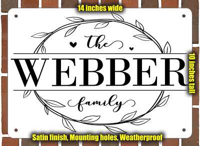 Webber Family Decorative Metal Door or Wall Plaque (Style 1) | eBay