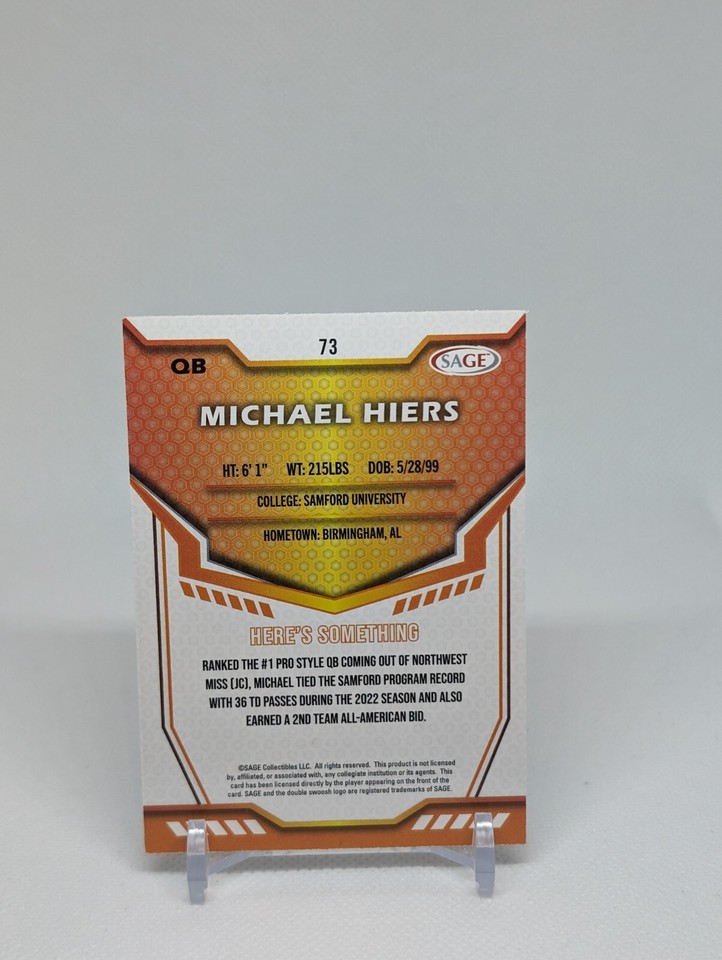 2024 SAGE🔥MICHAEL HIERS🔥MINT?!🔥SILVER🔥SAMFORD🔥ROOKIE RC🔥📈 | eBay