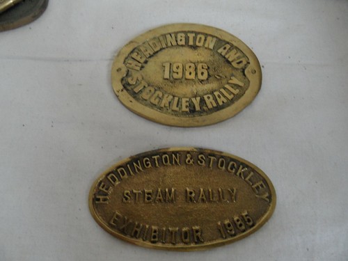 2 x Vintage Collectable Steam Rally Brass Plaques Headington & Stockley ...