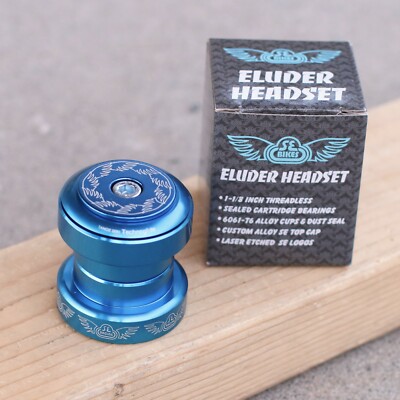 SE BIKES BMX ELUDER BICYCLE HEADSET BLUE 1-1/8" THREADLESS TANGE ...