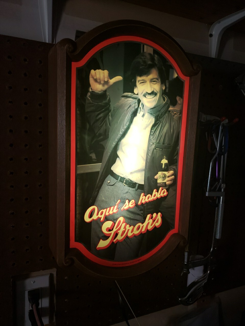 Vintage 1986 Aqui se habla Stroh’s Is Spoken Here, In Spanish Lighted ...