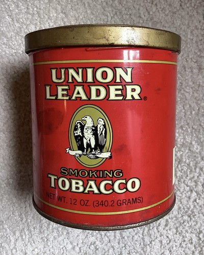 Vintage Union Leader Smoking Tobacco 12 oz Tin Can with Lid House of ...