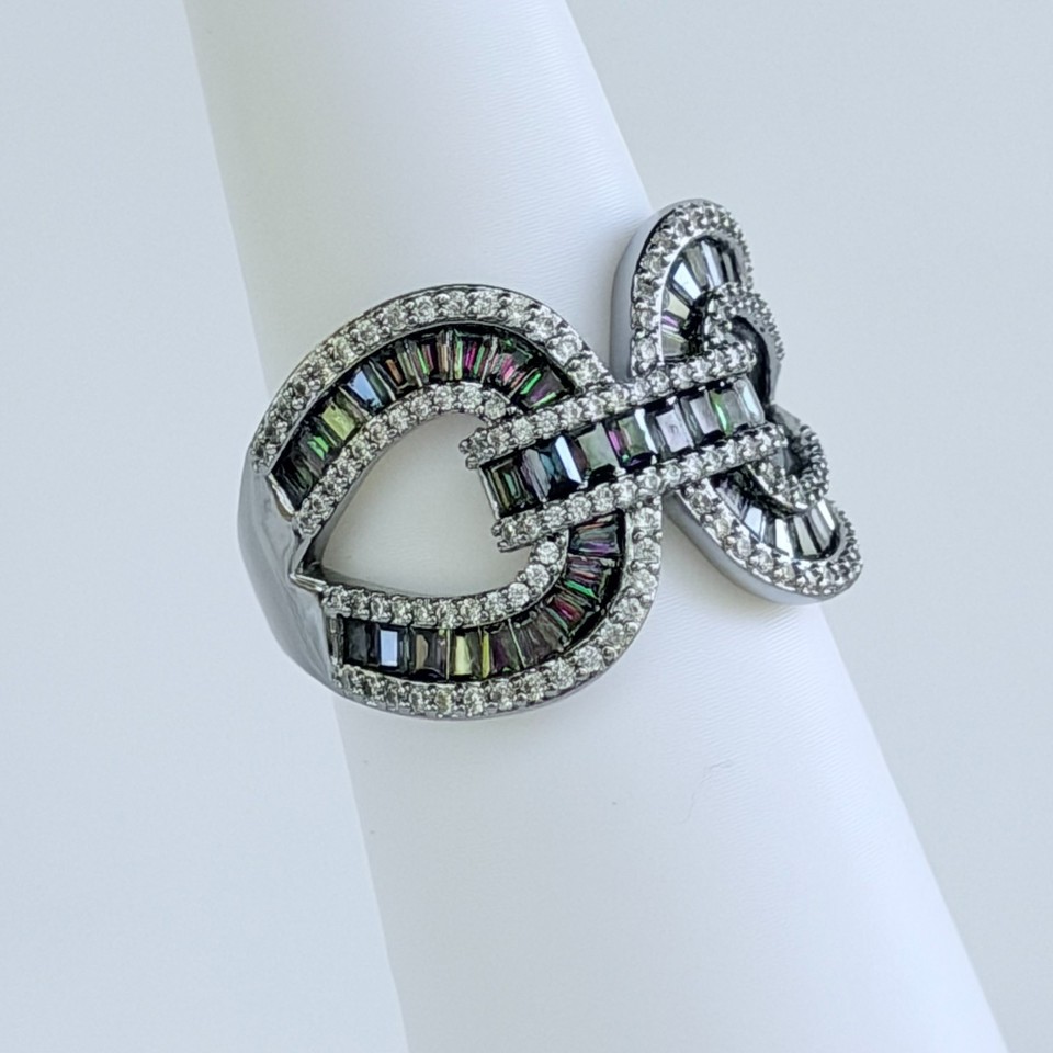 Bomb Party June Ring Sz 10 "Linked By Love" Alexandrite on Rhodium ...