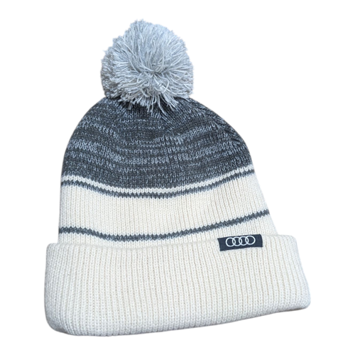 Audi Beanie Winter Skull Cap Hat OSFA Gray White Acrylic | eBay
