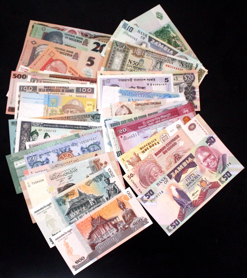 Lot 100 Different Mix World Banknotes From 50 Different Countries UNC ...
