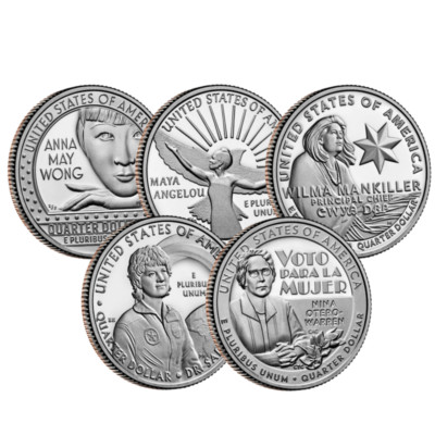 🇺🇸 New Full Set US American Women Quarter Coin series, 5-coins set ...