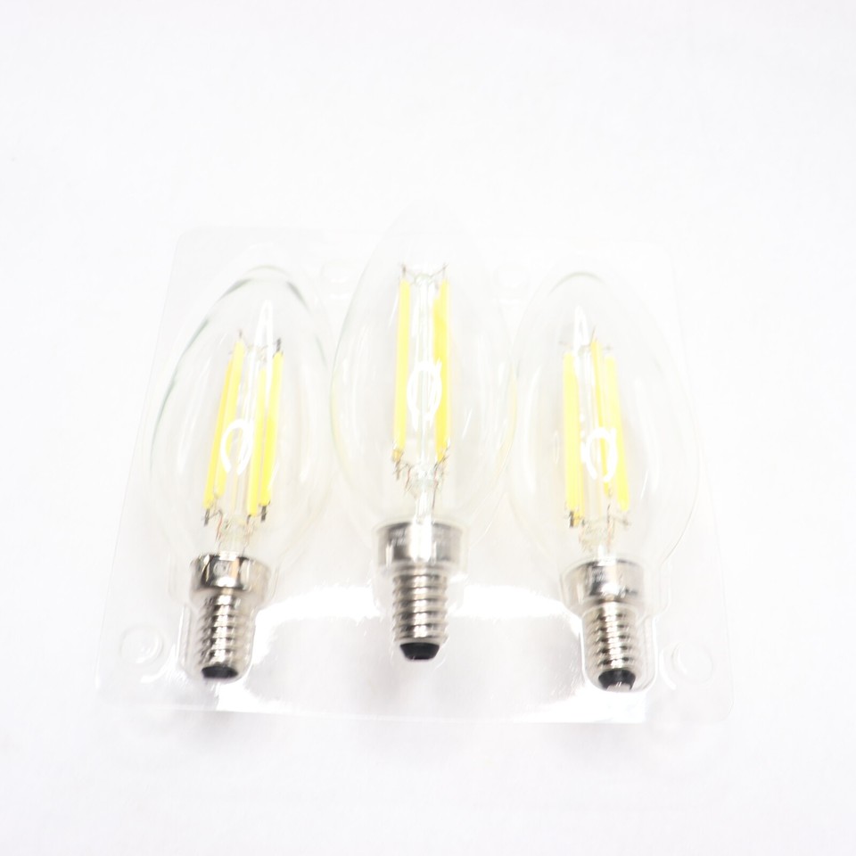 (3-Pk) EcoSmart LED Vintage Edison Light Bulb Blunt Tip 6.5W/100W 120V ...