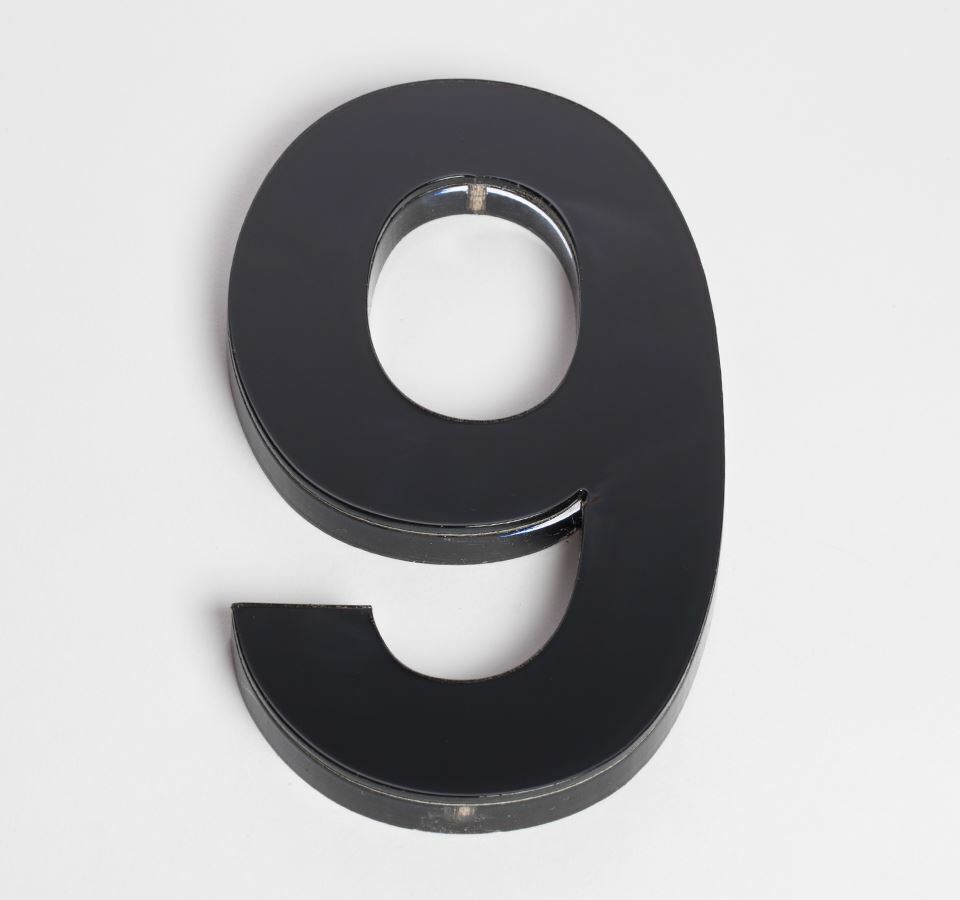 150mm LETTERBOX HOUSE NUMBERS 3D BLACK STICK ON ADHESIVE- Wall, Door ...