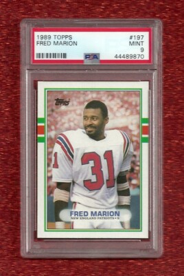 1989 TOPPS #197 FRED MARION PSA 9 MINT POP 1 ONLY 2 HIGHER NEW ENGLAND ...