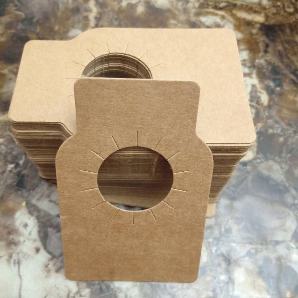 200Pcs Kraft Paper Wine Hangtag 9cm Bottle Labeling Bottleneck Sleeve ...