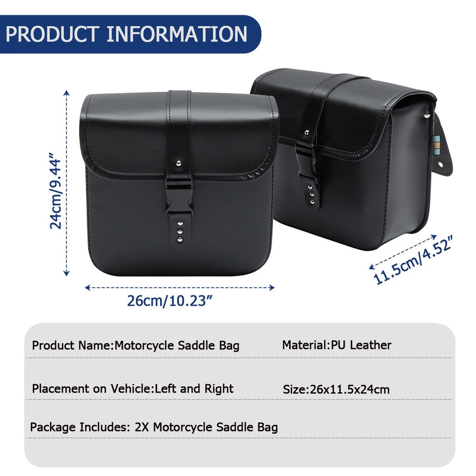Universal Motorcycle Side Saddle Bag Saddlebag Luggage Storage Bag PU ...