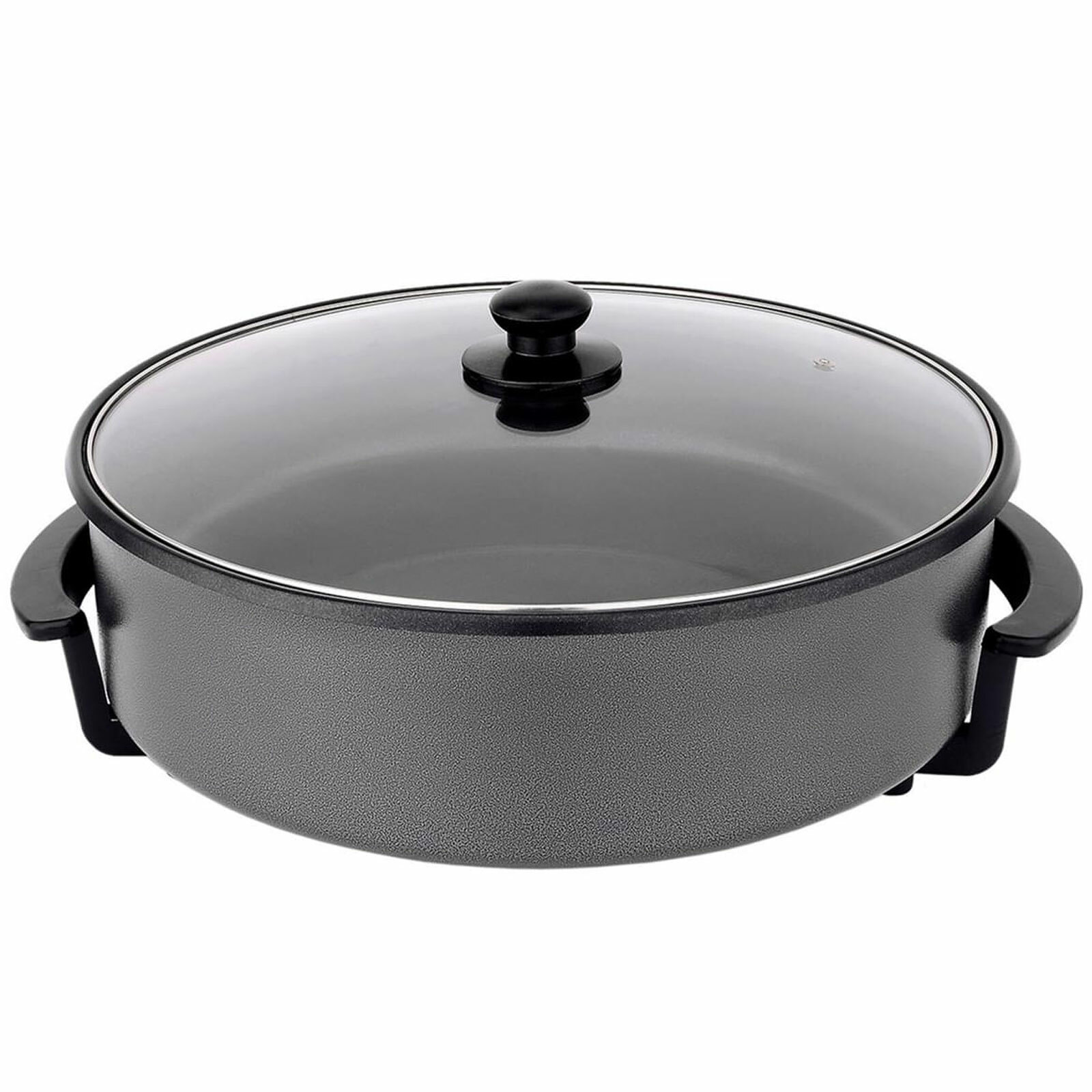 1500W 10L Frying Pan Non Stick Electric Fry Pan Pot Cooker Lid Cook ...