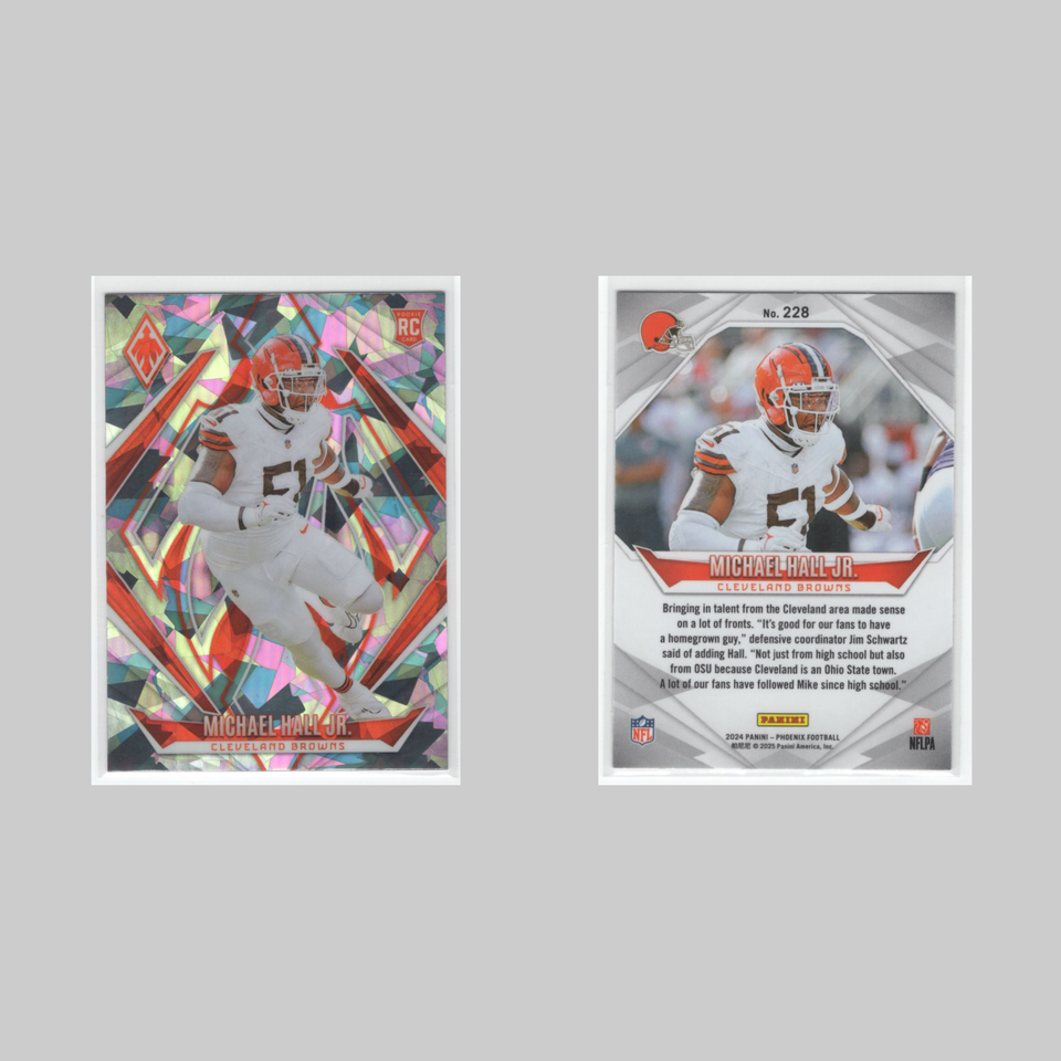 Michael Hall Jr. Rookie #228 2024 Panini Phoenix Cracked Ice Cleveland ...