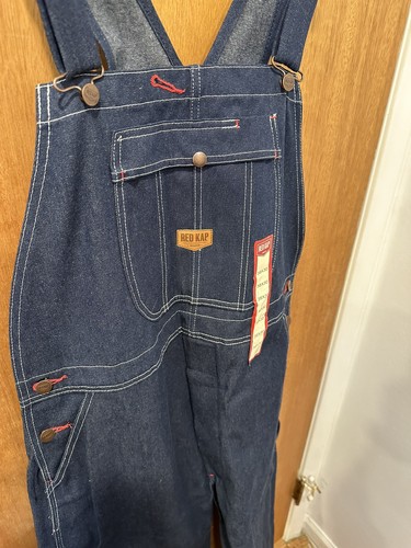 Red Kap Men's Denim Bib Overall 38 X 30 | eBay