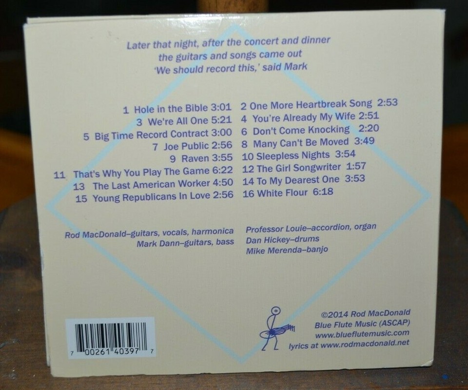 Rod MacDonald LaterThat Night CD 2014 Boynton Beach FL Young ...