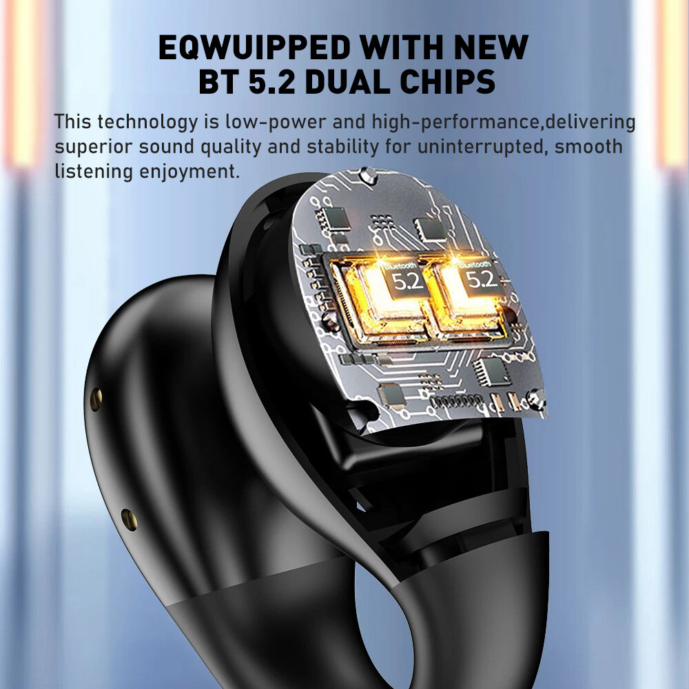 DUDAO Earbuds Ear Clip Bone Conduction Headphones Sport Bluetooth 5.3 ...