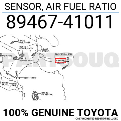 8946741011 Genuine Toyota SENSOR, AIR FUEL RATIO 89467-41011 | eBay