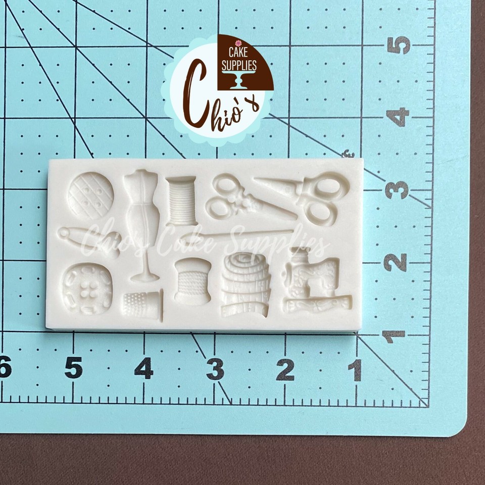 Tailor sewing / mannequin, scissors, sewing machine silicone mold, 12 ...