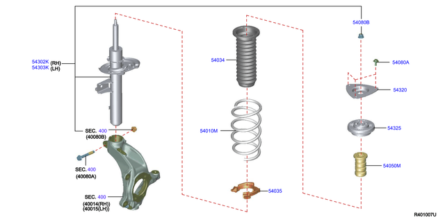 Genuine Nissan Strut Kit Front Left-hand E4303-6RA1D for sale online | eBay