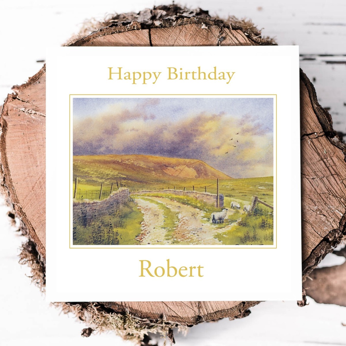 Country Scene Birthday Cards Vintage Birthday Greetings Post Card, A