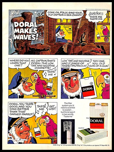 1971 Doral Cigarettes Vintage PRINT AD Tobacco Smoking Cartoon Comic ...