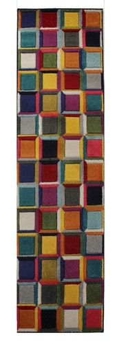 SMALL LARGE VIBRANT FUNKY MULTI COLOURED GEOMETRIC SOFT PILE MODERN ...