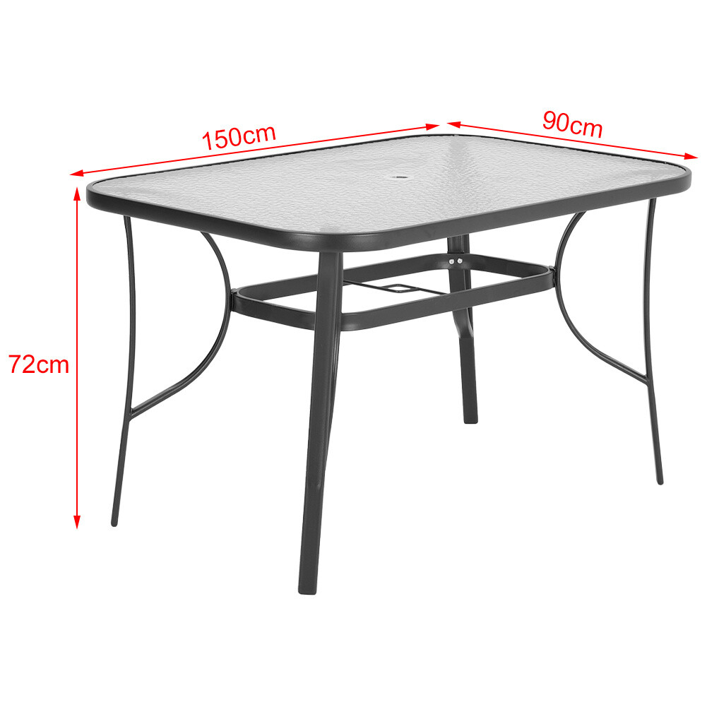 Garden Table Round/Rectangle/Square Glass Top Outdoor Bistro Table ...