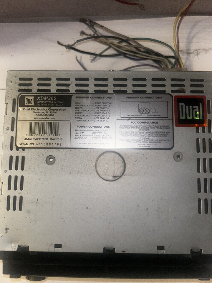 Car Stereo DIN 60W CD Receiver Detachable Faceplate DUAL Electronics ...