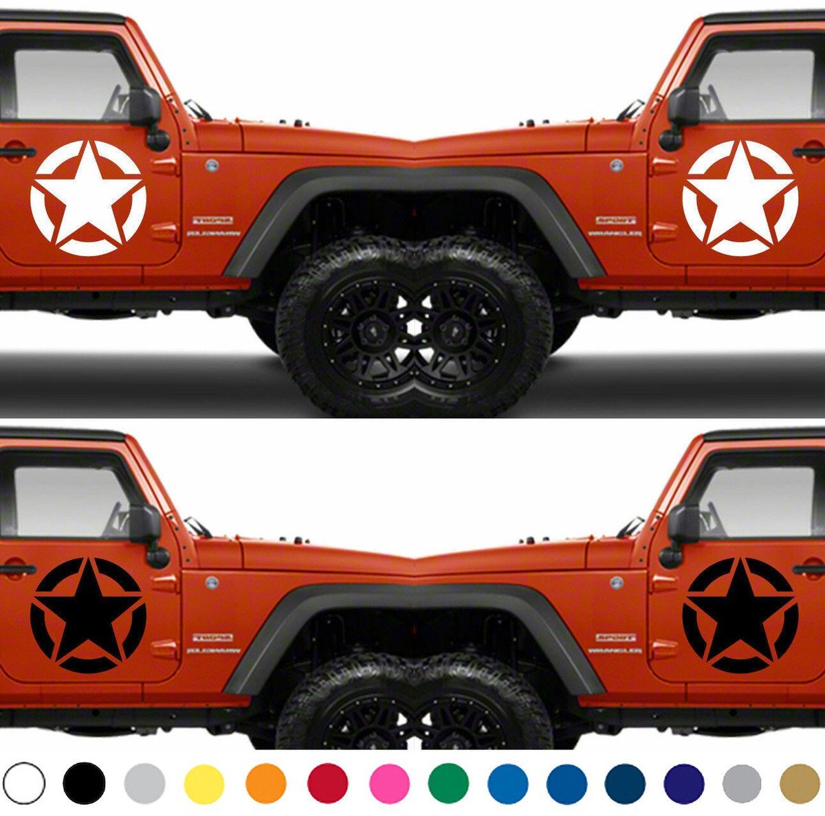 Us Army Star Willys Distressed Style Car Decal Sticker For Distressed