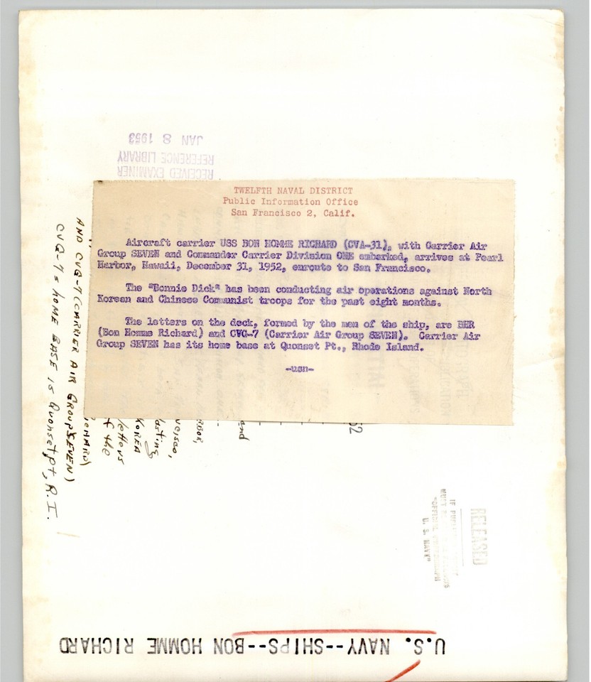 US NAVY Crew Forms Aerial Letters AIRCRAFT CARRIER Vintage 1953 Press ...