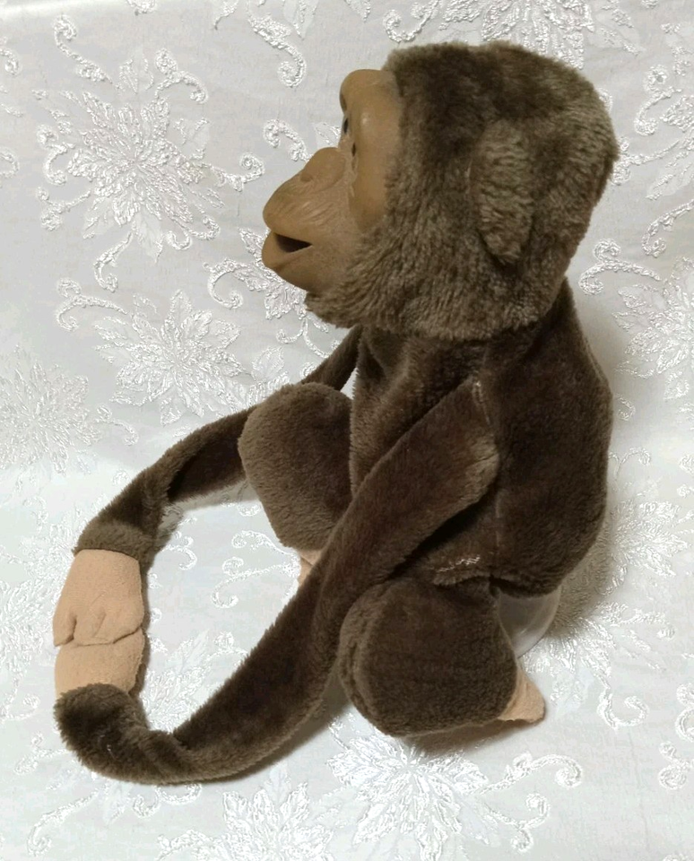 Realistic Rubber Face Chimp Monkey Hand Puppet Brown Fur 22" | eBay