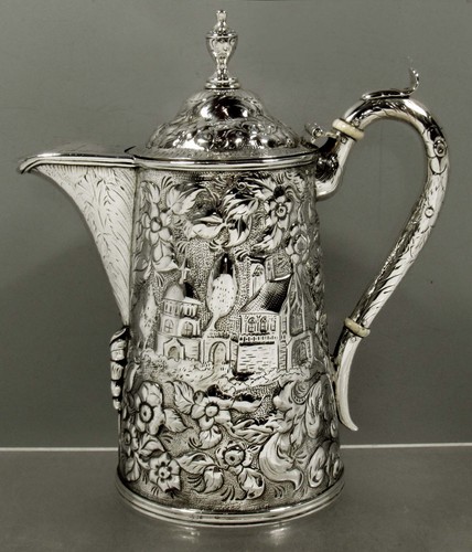 Kirk Silver Pitcher c1850 CASTLE PATTERN | eBay
