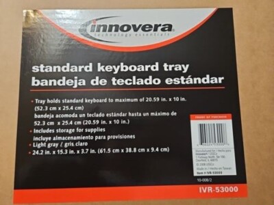 Innovera Standard Underdesk Keyboard Tray 24.2"x15.3"x3.7" Grey IVR ...