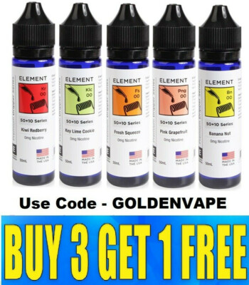 Element 50ml E-Liquid No nicotine - Vape Juice Dripper All Flavors- Buy ...