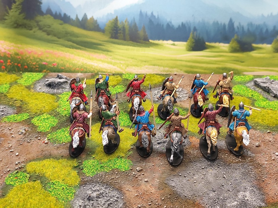 28mm Ancient DPS painted Dark age to Medieval Crusader Norman Cavalry ...