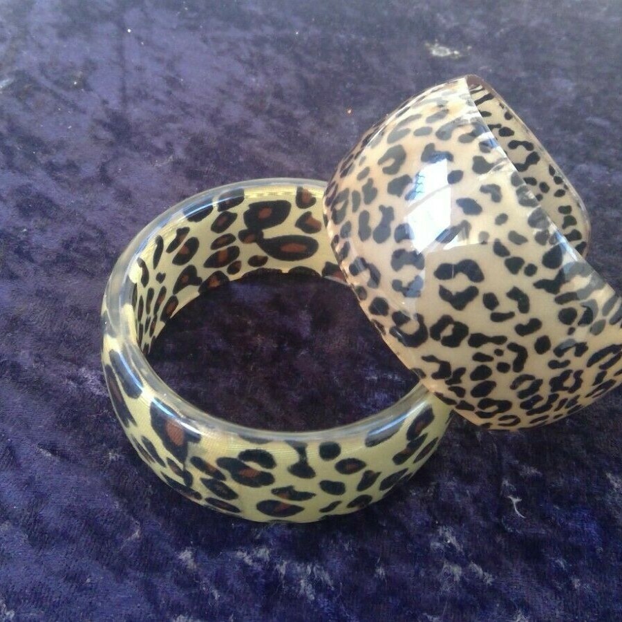 2 leopard pattern plastic bangles | eBay