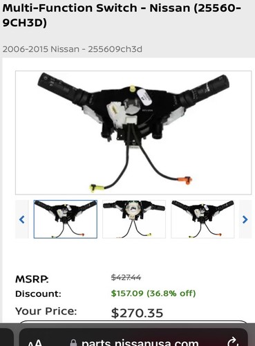 Genuine OEM Nissan 25560-9CH3D Multifunction Combo Switch | eBay