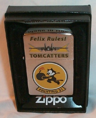 Felix Tomcatters Fighting 31 Squadron ZIPPO Lighter New 2024 MINT/Box ...