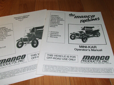 WOW! Vintage & RARE MANCO MODEL T OPERATOR's MANUAL's / SUPPLEMENT #763 ...