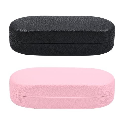 2 PACK Large Hard Shell Sunglasses Case, Protective Case For Black+pink ...
