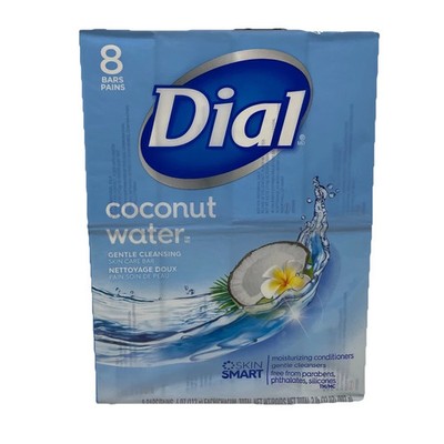 Dial Skin Care Bar Soap Coconut Water Gentle Cleansing 4 Ounce, 8 Bar ...