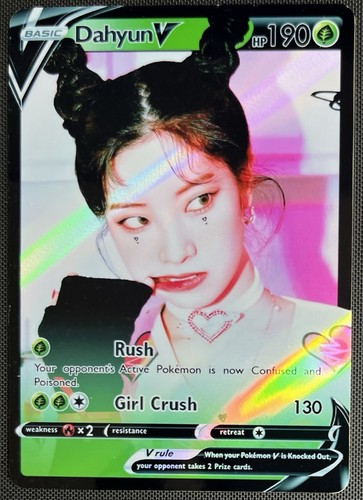 TWICE Dahyun V Custom Pokemon Card K-pop Poca Photocard | eBay