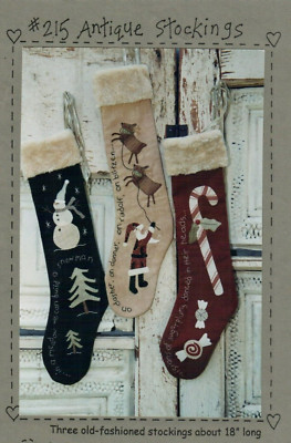 Antique Stockings Old Fashioned Christmas Santa Craft Pattern Country ...