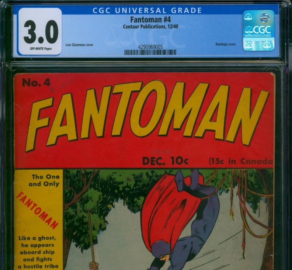Fantoman #4 (1940) ⭐ CGC 3.0 ⭐ Only 11 in Census! Golden Age Centaur ...