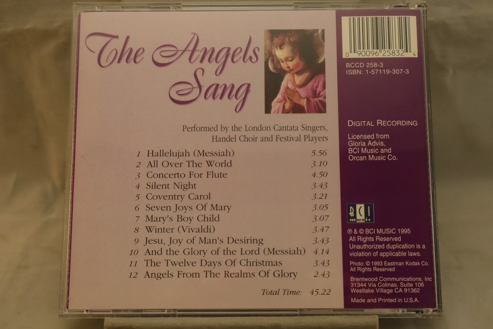The Angels Sang: The Christmas Angels Series (CD 1993 BCI Music ...