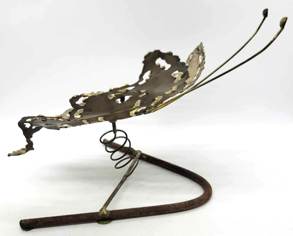 Kinetic Metal Butterfly Sculpture Spring Brutalist Mid Century Art ...