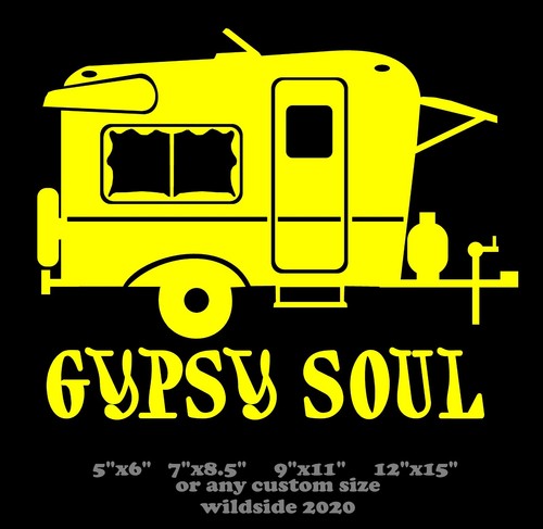 Gypsy Soul with RV Camper Decal car truck caravan vinyl sticker graphic ...