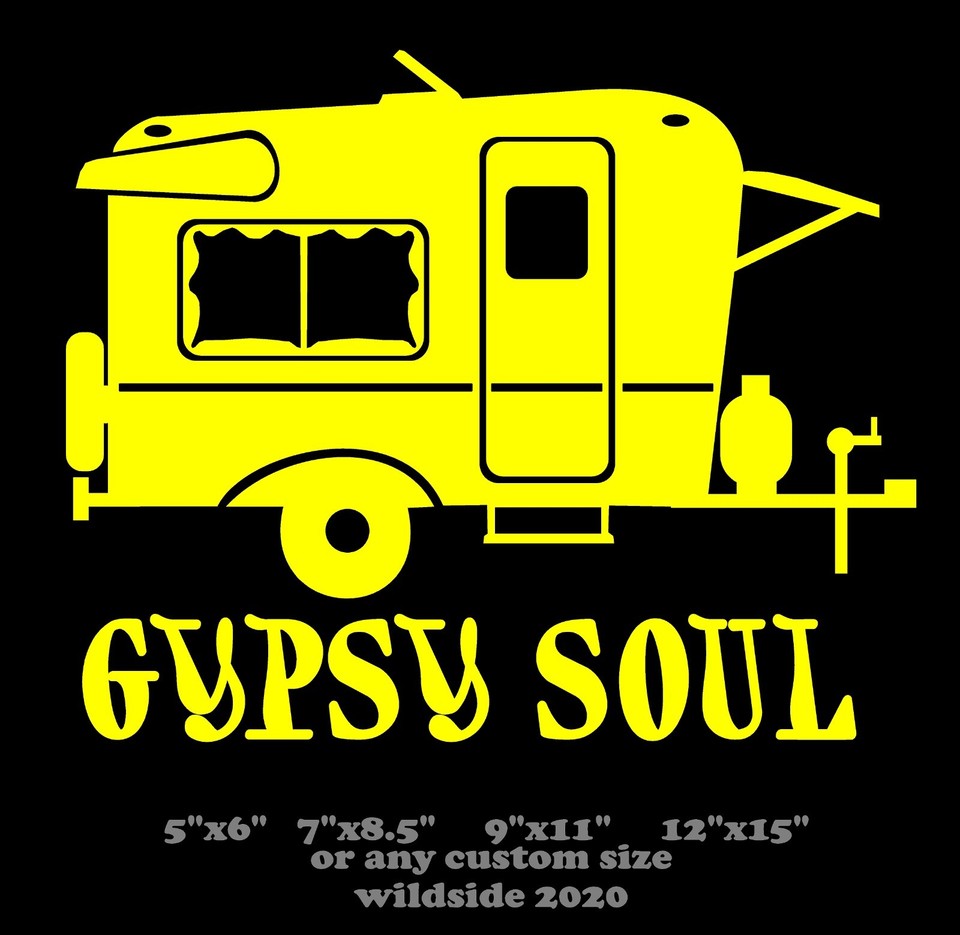 Gypsy Soul with RV Camper Decal car truck caravan vinyl sticker graphic ...