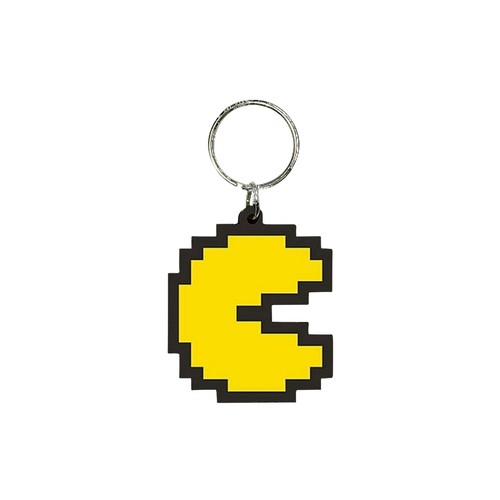 Pac-Man Rubber Keyring, Zip Pull or Backpack Charm (Pixel Design ...